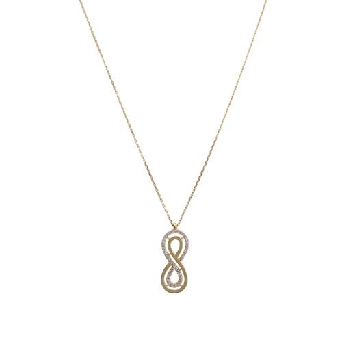 Infinity Symbol 18K Gold Pendant with Chain