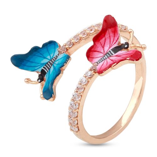Pink & Blue Butterfly Cut Cocktail Ring